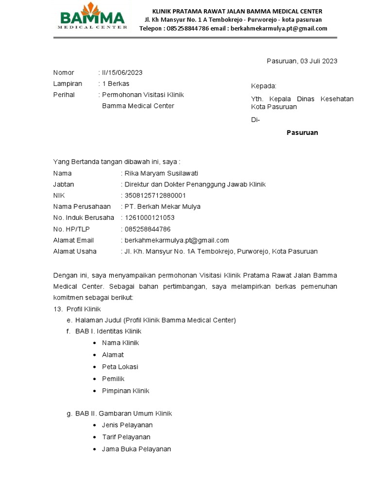 PERMOHONAN VISITASI | PDF