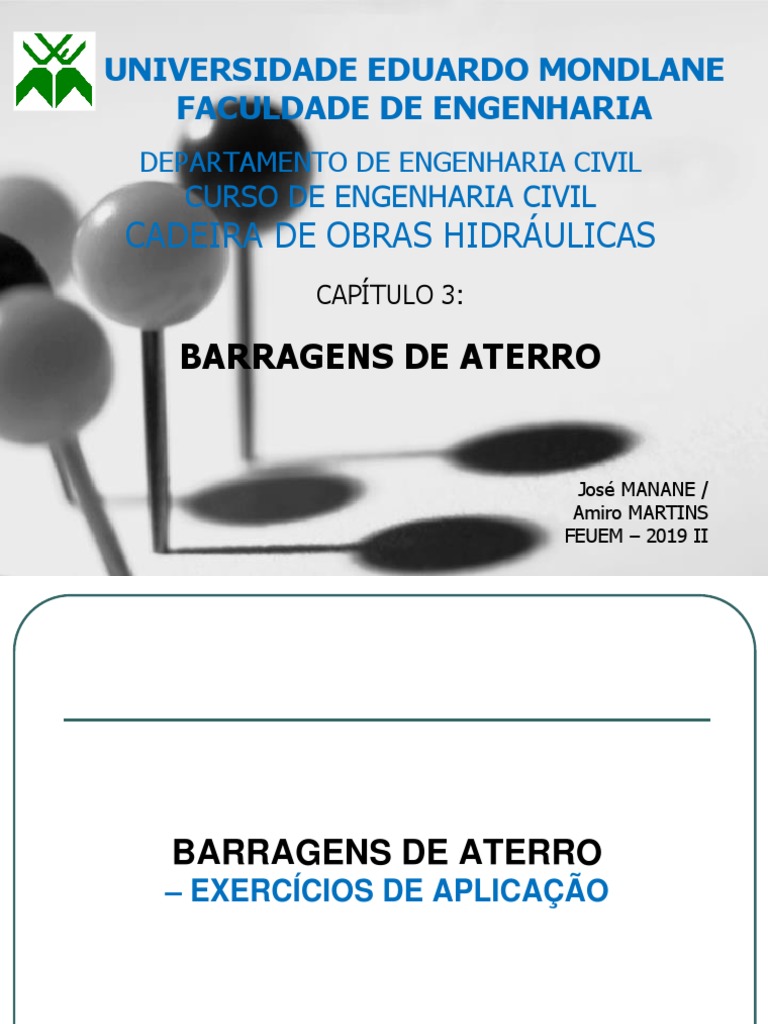 Exercicios - Barragens de Aterro | PDF | Barragem | Água e meio ambiente