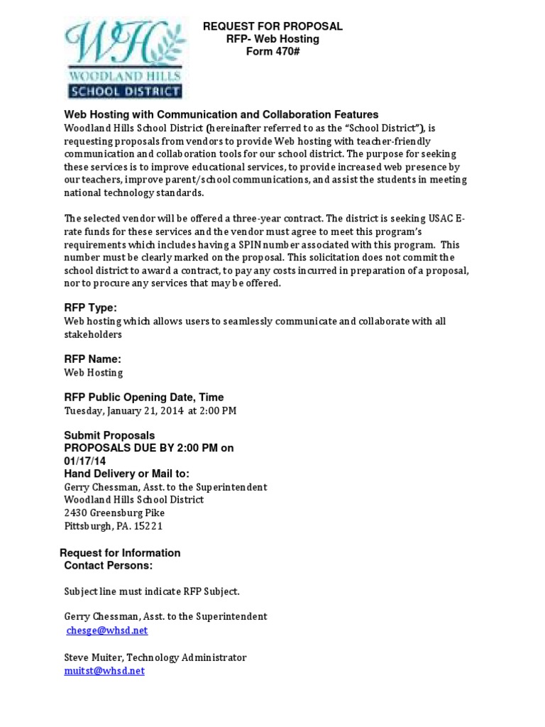 Website Hosting Request For Proposal RFP | PDF | Request For Proposal | Computing