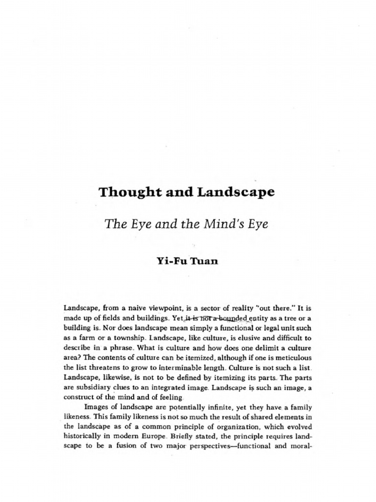 Yi-Fu Tuan Thought Landscape | PDF