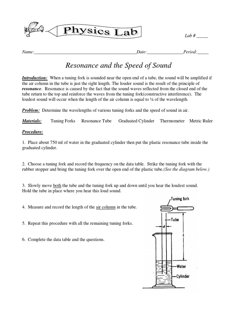 Speed of Sound Lab | Download Free PDF | Sound | Frequency