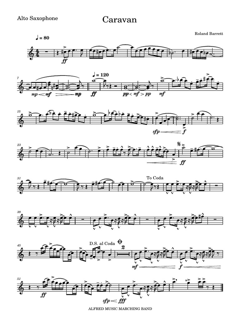 Caravan-Alto Saxophone | PDF | Saxophone | Woodwind Instruments