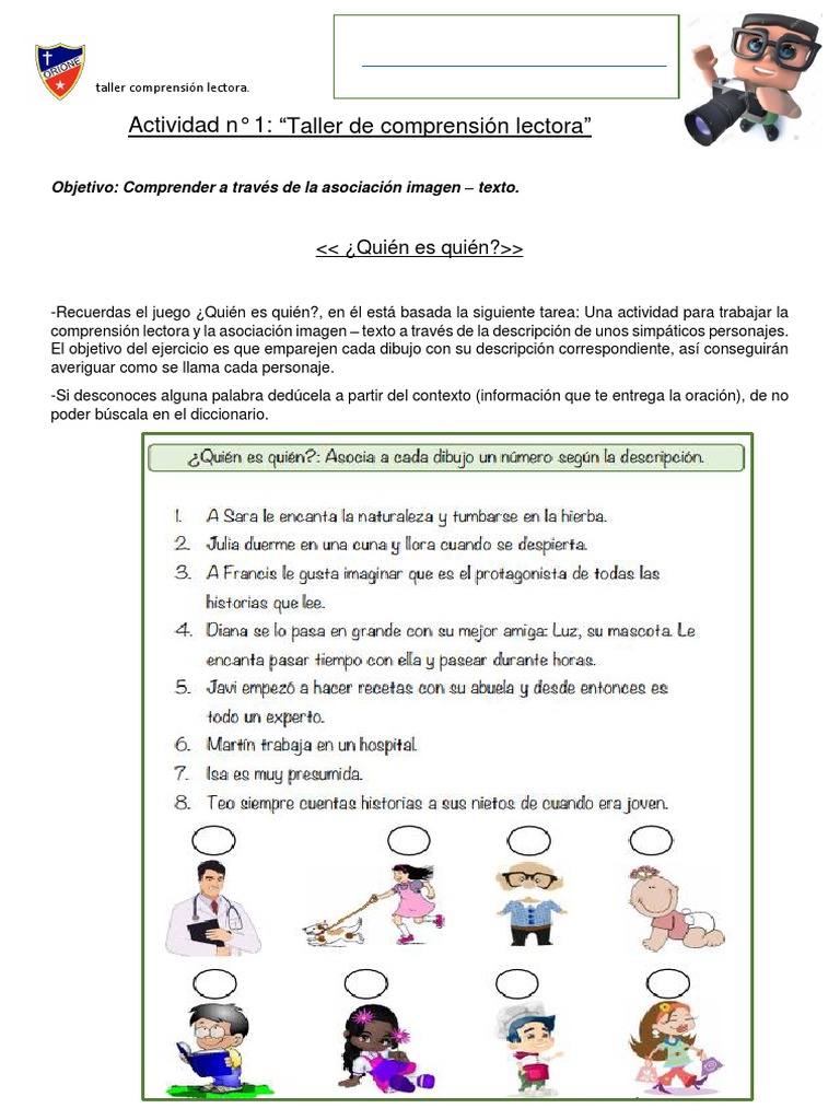Actividad 2 Taller De Comprensión Lectora 3ro Básico B Pdf