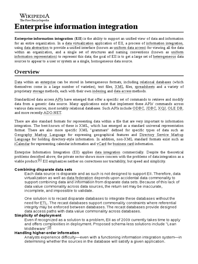 Understanding Enterprise Information Integration | PDF | Data Management | Information ...