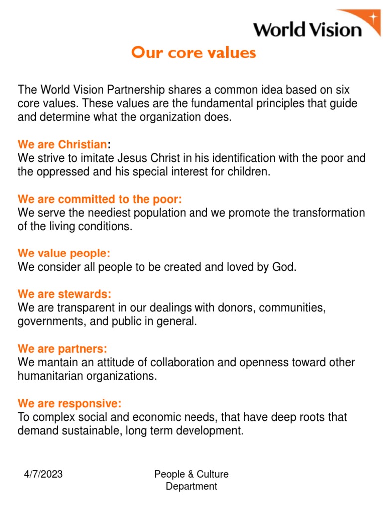 Core Values | PDF