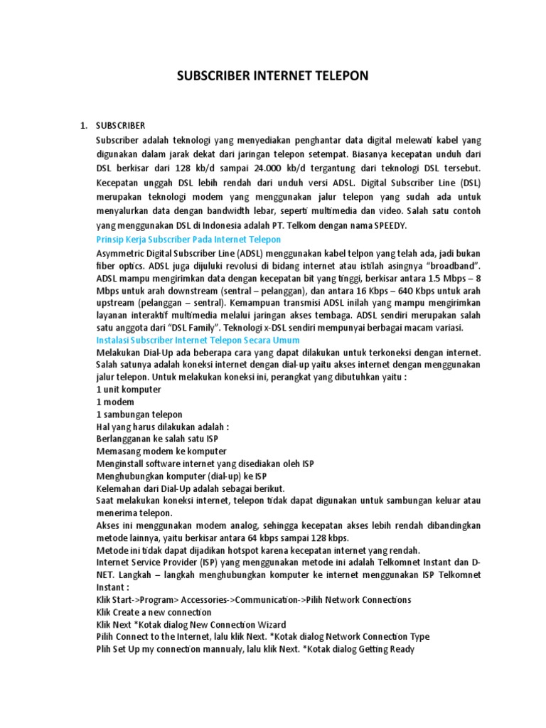 Subscriber Internet Telepon | PDF | Bisnis