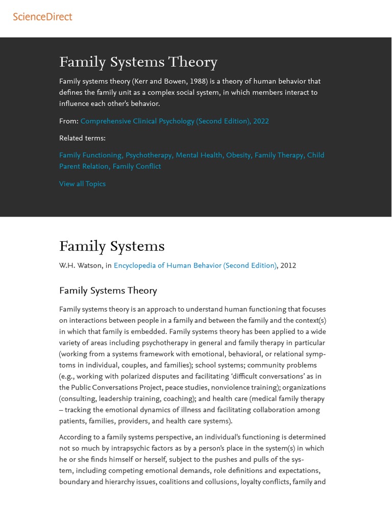 Family Systems Theory | PDF | Family Therapy | Psychotherapy