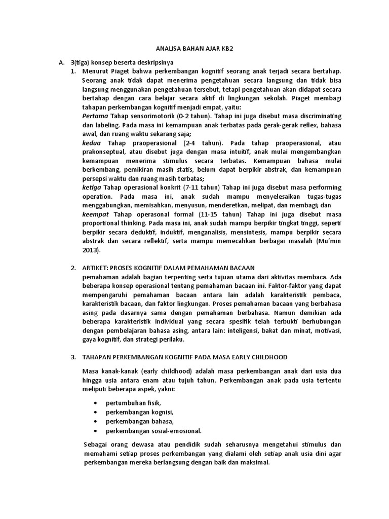 Analisa Bahan Ajar KB2 | PDF