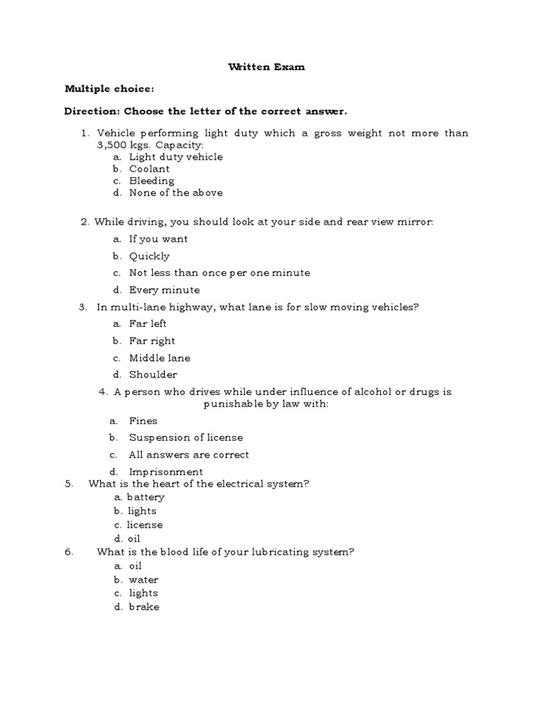 PTS Written Exam Questions & Answers | PDF