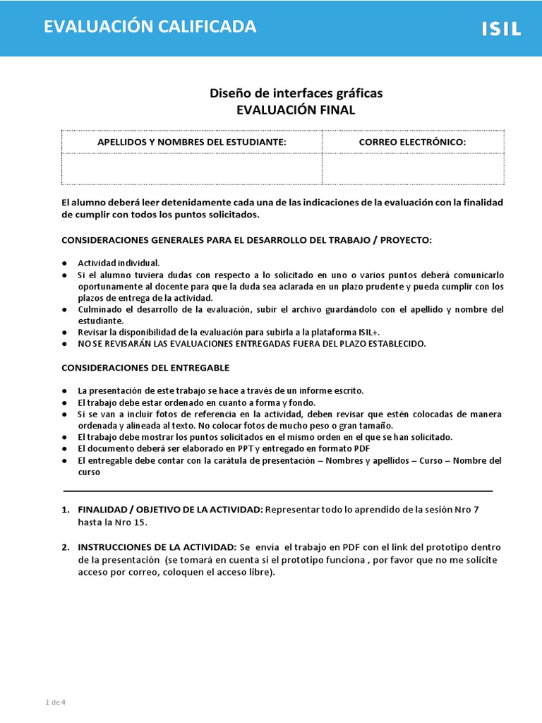 Diseño de Interfaces Gráficas - FINAL | PDF | Evaluación | Informática