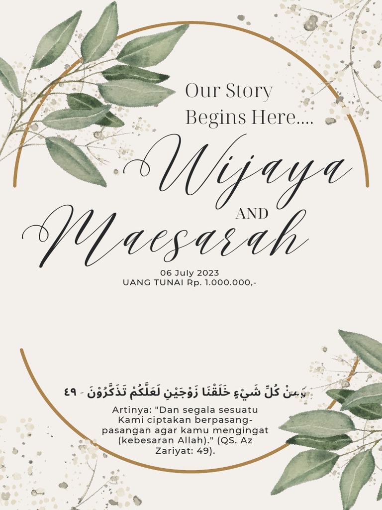 White and Golden Modern Wedding Invitations | PDF