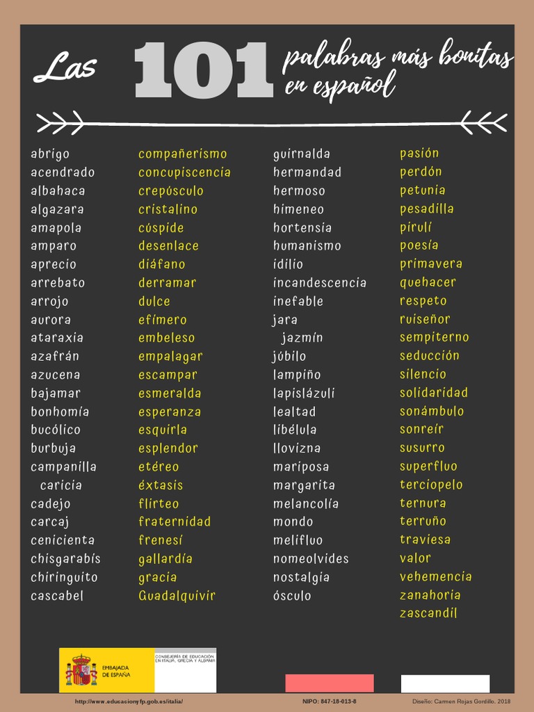 Palabras Más Bonitas en Español: Jazmín | PDF