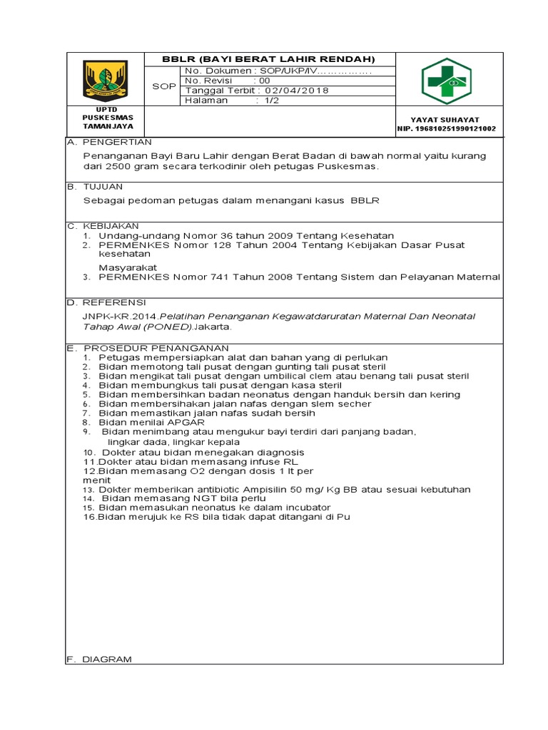 Sop BBLR | PDF | Kesehatan Holistik