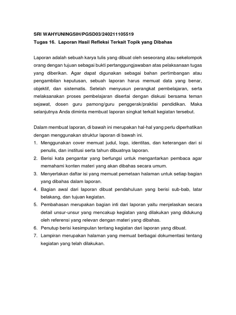Prinsip 2 - Tugas 16 Laporan - Sri Wahyuningsih | PDF