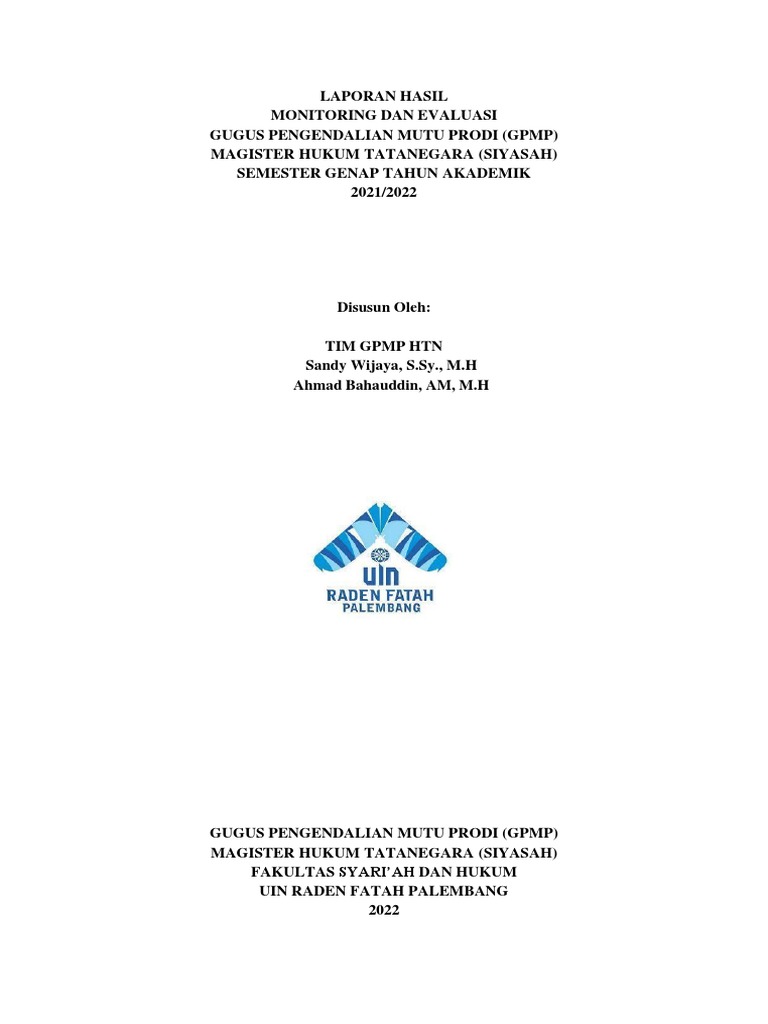 2021-2022 - Laporan Monev GPMP HTN 2021-2022 Genap | PDF | Pengelolaan Keuangan & Uang