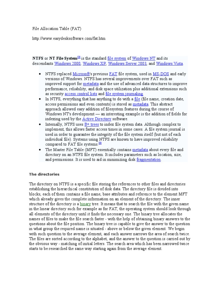 NTFS or NT File System | PDF | File System | Utility Software