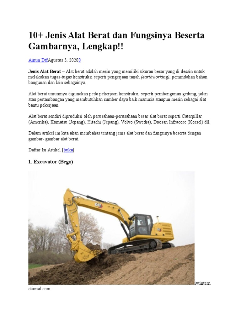 10 Macam Alat Berat | PDF