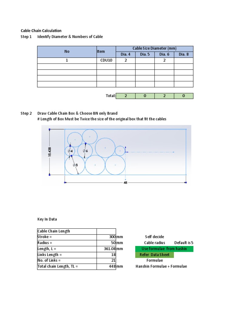 Calculation - Cable Chain | PDF | Manufactured Goods
