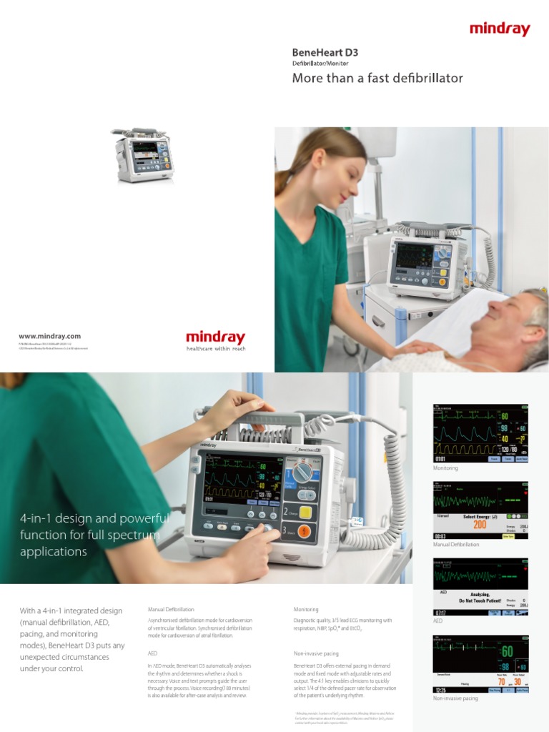 BeneHeart D3 Defibrillator Overview | PDF | Cardiac Arrest ...