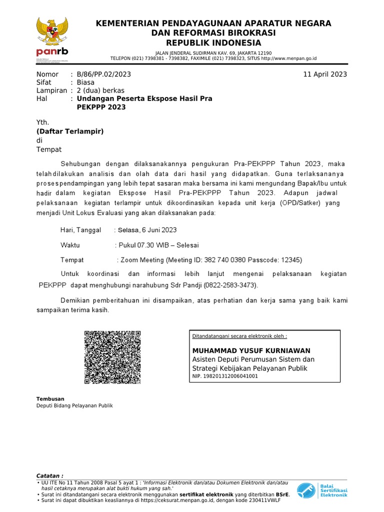 Surat Undangan Peserta Ekspose - Kaltara Edit | PDF