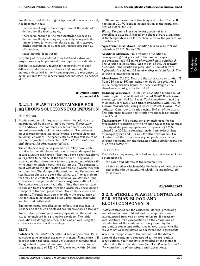 3.2. 3. Sterile Plastic Containers For Human Blood and Blood Components ...