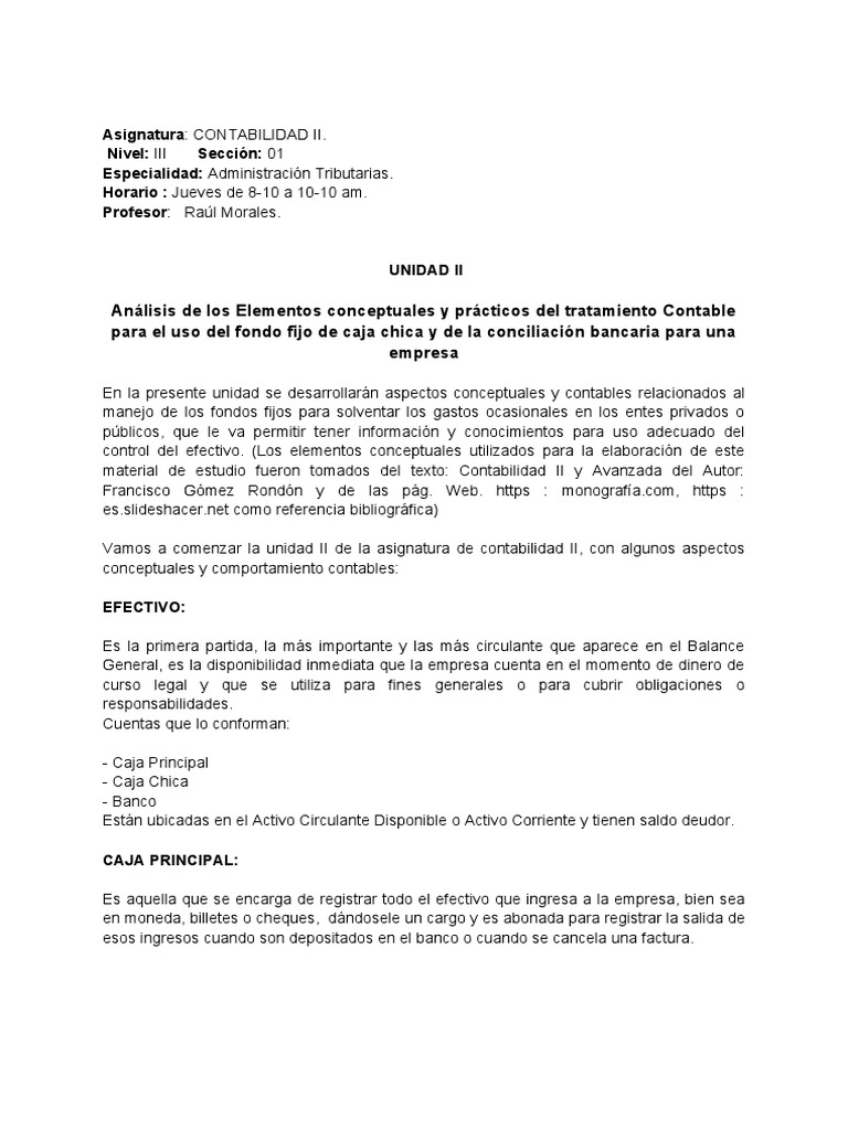 22-I-UNIDAD II-Contab-II | PDF | Bancos | Contabilidad