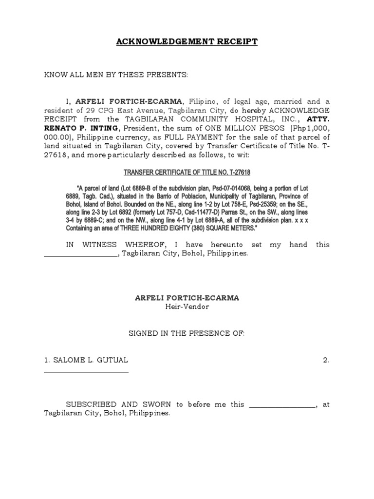 Acknowledgement of Payment Received | PDF | Cooking, Food & Wine | Home ...