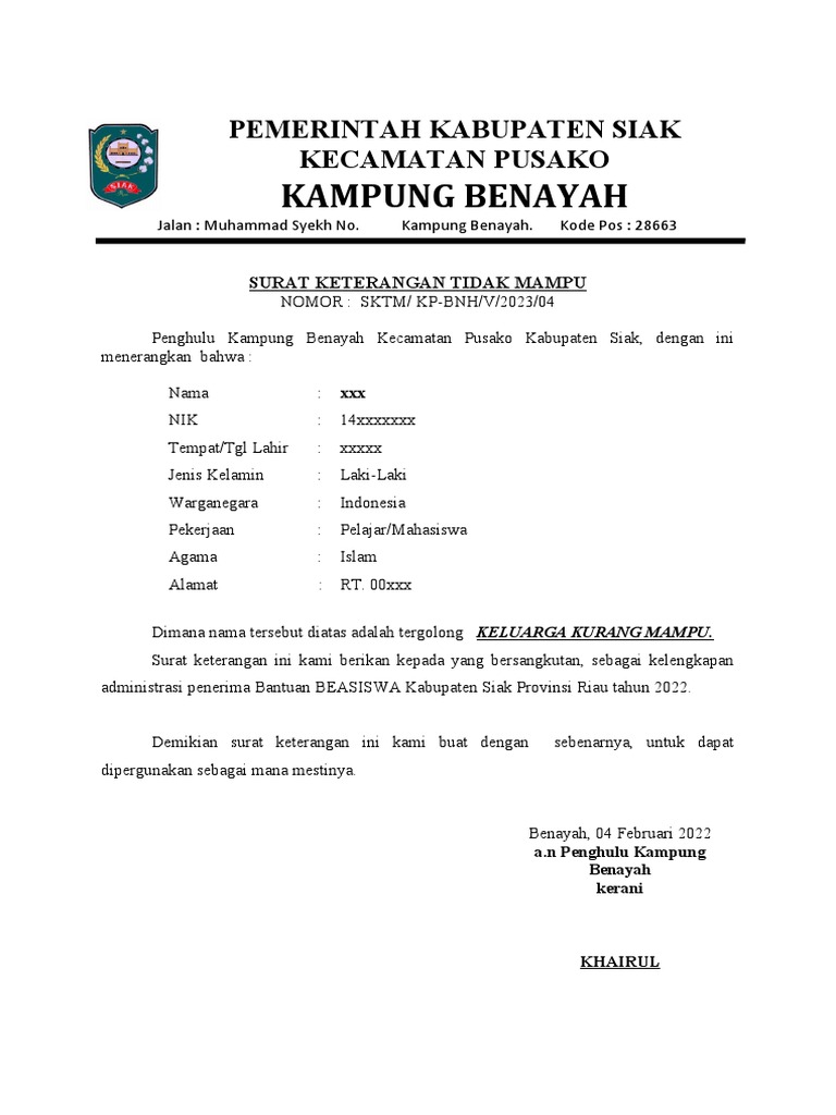 Naskah Surat Beserta Cop Surat | PDF