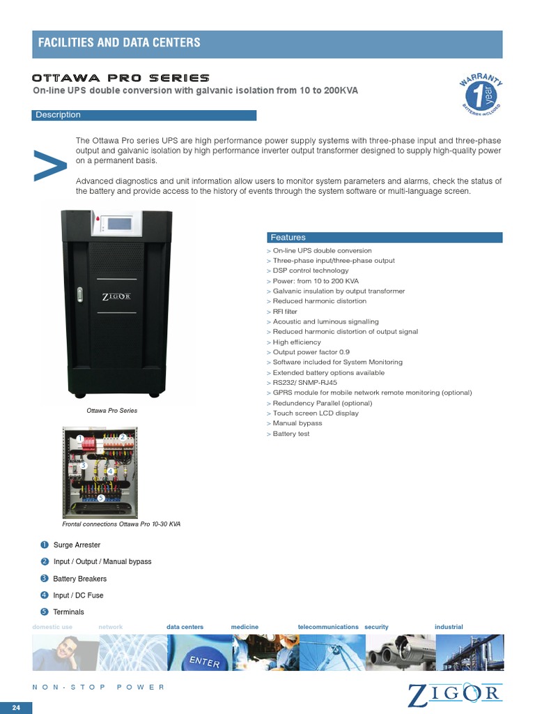 3 Datasheet - Zigor Ottawa Pro 10 200kVA UPS | PDF | Power Inverter | Electrical Engineering