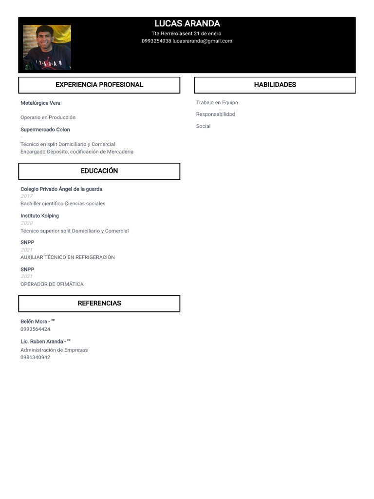 Lucas Aranda CV | PDF