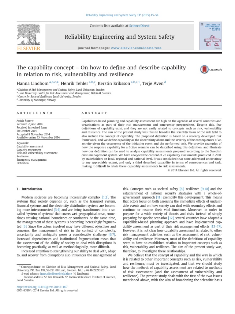 Lindbom Et Al. - 2015 - The Capability Concept - On How To Define and ...