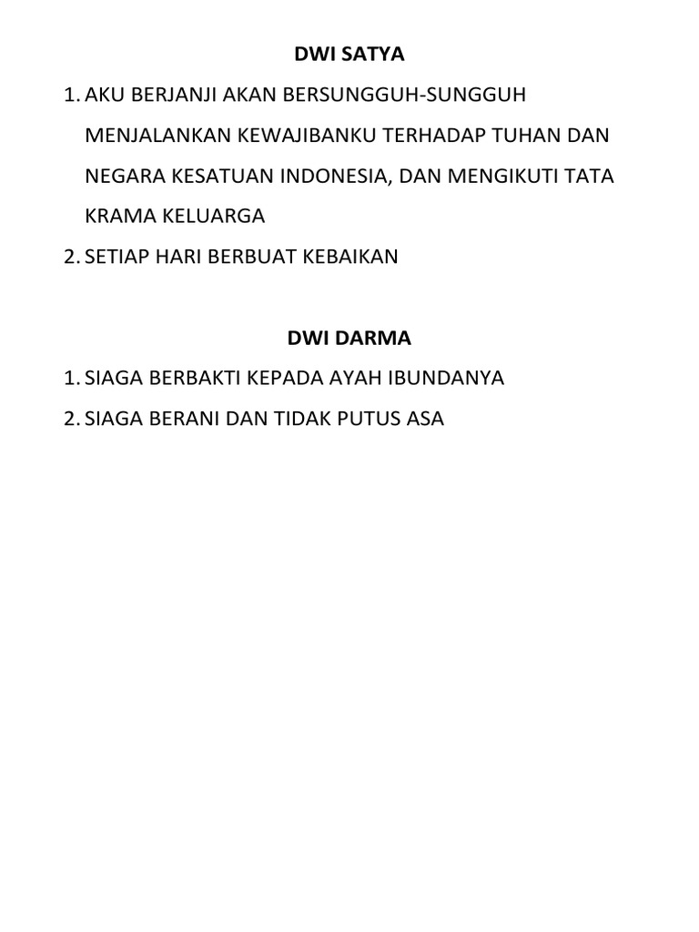 Dwi Satya Dasa Dharma | PDF
