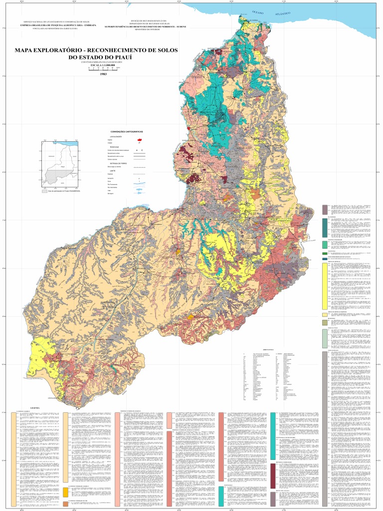 Mapa Exploratorio Reconhecimento de Solos Estado Do Piaui 1983 GeoInfo ...