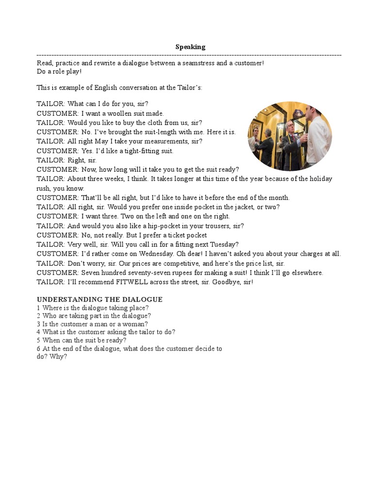 Speaking at A Tailor | PDF