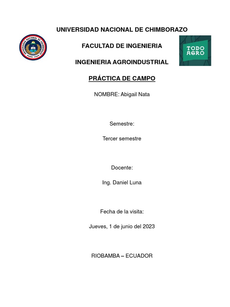 Nata Abigail Practica de Campo | PDF | Agua | Plantas