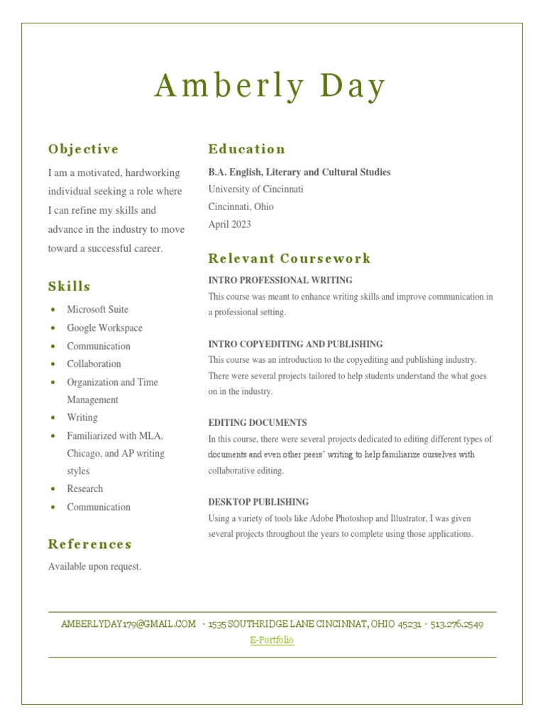Day Resume | PDF | Career & Growth | Social Science
