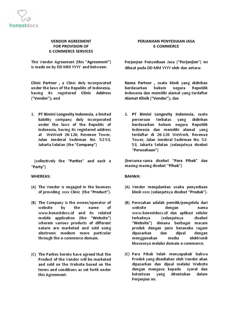 Draft Agreement Revisi Legal | PDF
