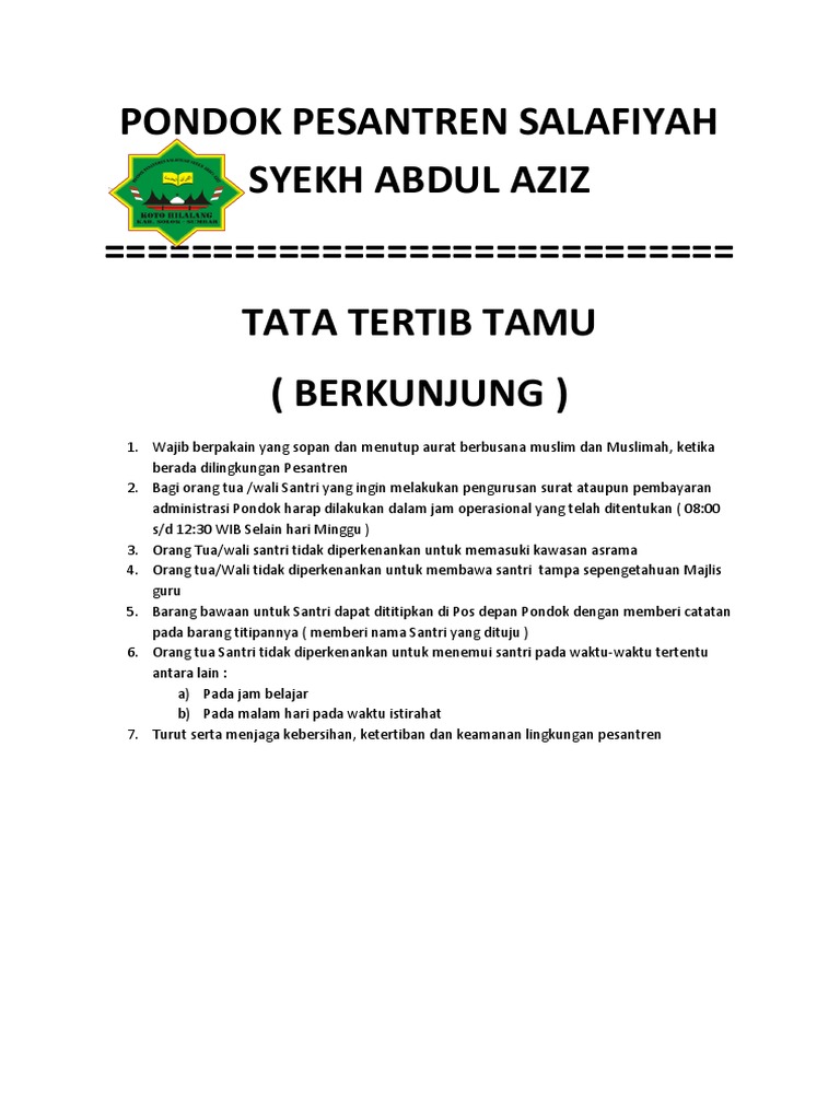 Tata Tertib Tamu | PDF