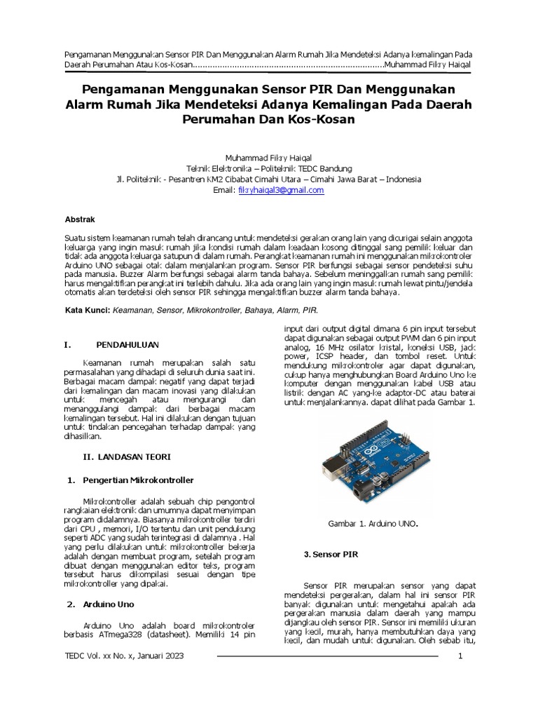 Pengamanan Menggunakan Sensor PIR Dan Menggunakan Alarm Rumah Jika ...