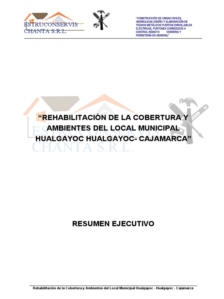 Resumen Ejecutivo | PDF | Hormigón | Ingeniería de Edificación