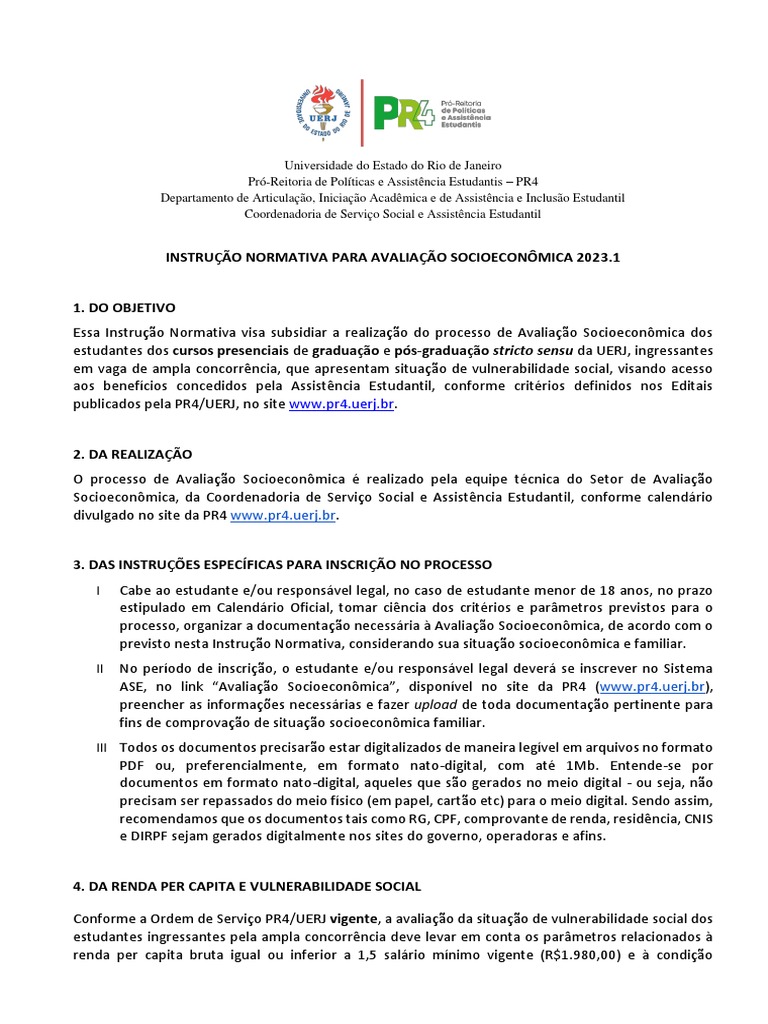 ASE 2023.1 - Instrucao Normativa | PDF