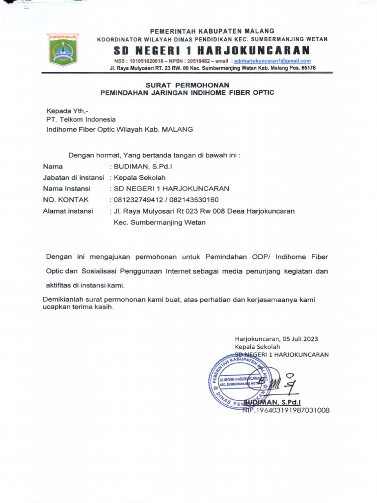 Permohonan Pemindahan Odp | PDF