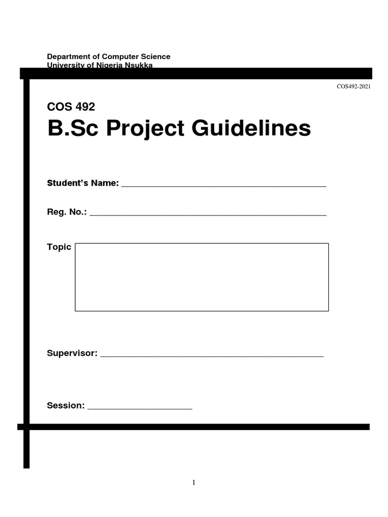 University of Nigeria BSC Project Guidelines Updated - 2021 | PDF | Web Design | World Wide Web