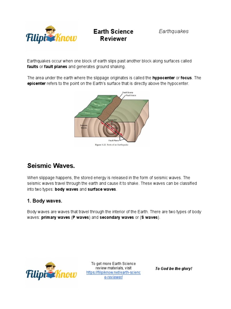 Understanding Earthquakes and Seismic Waves | PDF | Earthquakes | Fault ...
