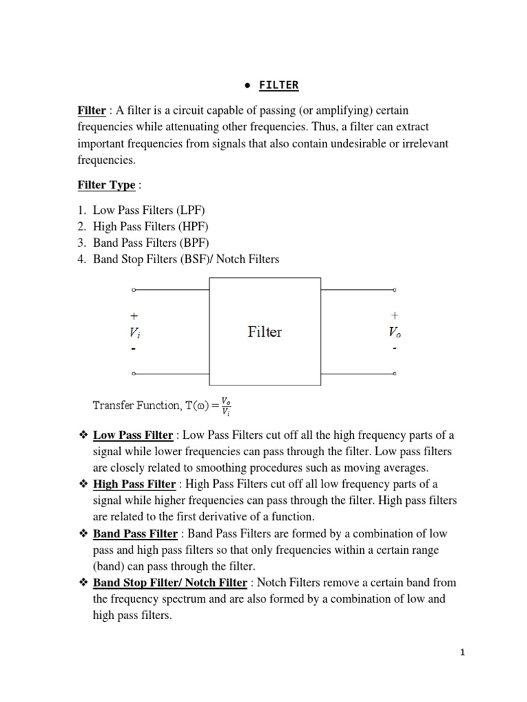Filter Circuits | PDF | Electronic Filter | Low Pass Filter