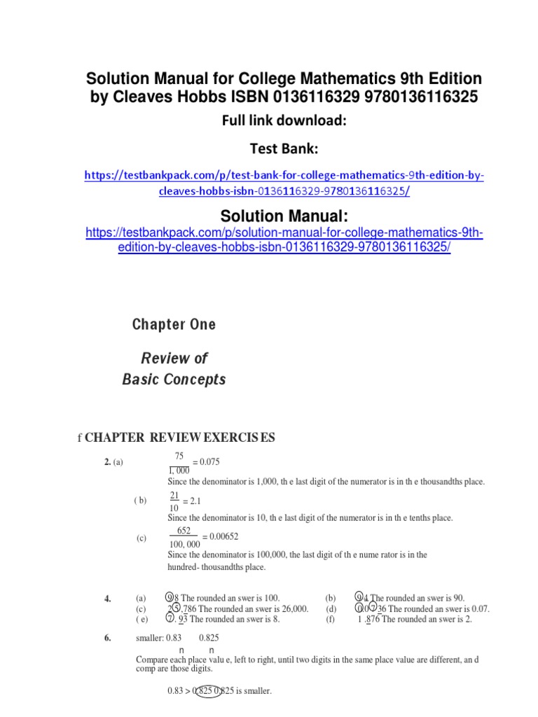 College Math Solutions Guide | PDF | Lexicology | Division (Mathematics)