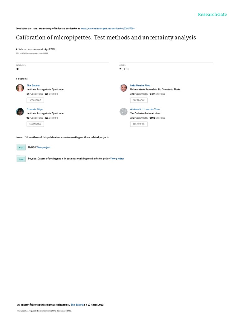 Micropipette Calibration Guide | PDF | Calibration | Density