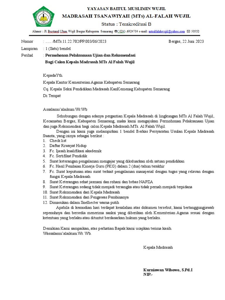 Surat-Usulan-Dari-Kamad OK | PDF