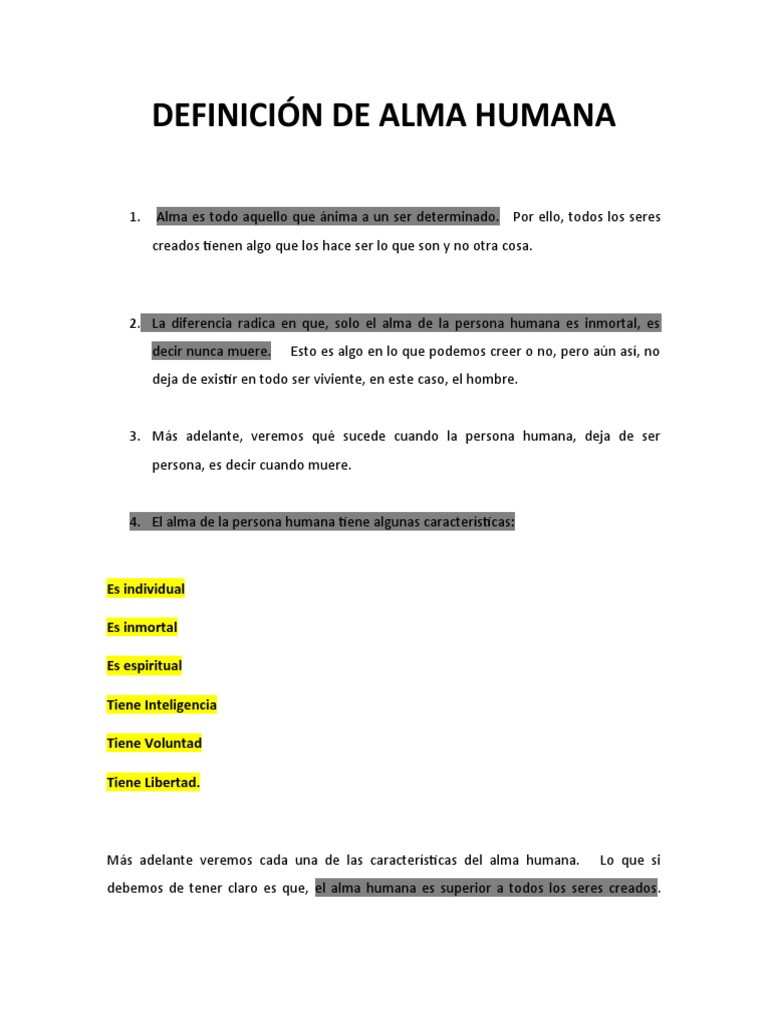 Definición de Alma Humana | PDF