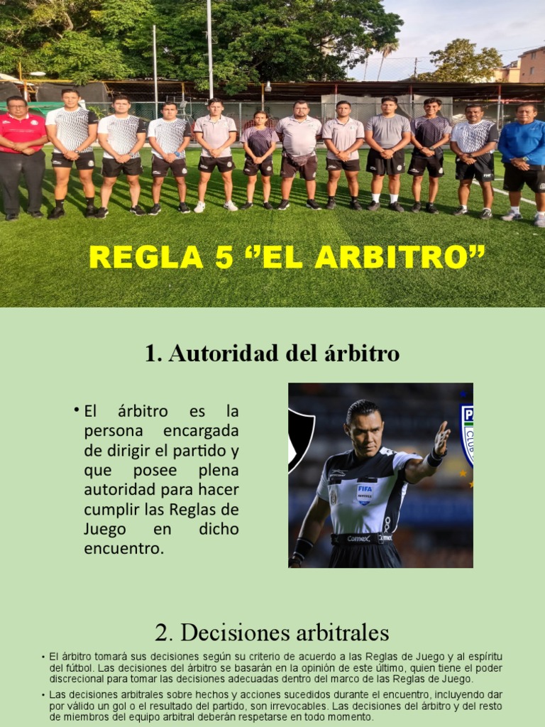 Regla 5 El Arbitro | PDF | Árbitro | Asociación de Futbol